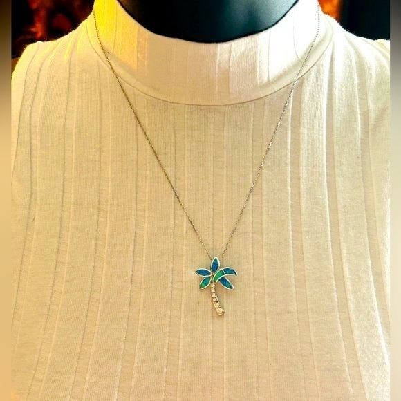 Accessories | Silver Palm Tree Necklace | Poshmark